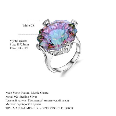 Natural Mystic Quartz Gemstone Ring Yiq Creations