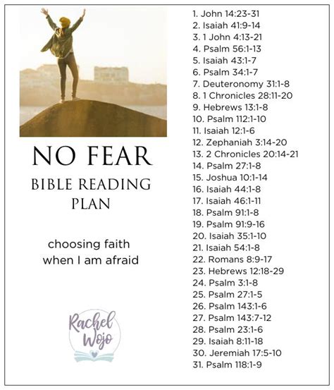 No Fear Bible Reading Plan Choosing Faith When I M Afraid Bible Reading Plan Read Bible