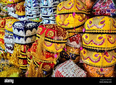 Uyghur women's colorful traditional square hats doppa in Xinjiang Grand ...