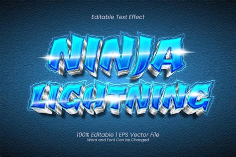 Premium Vector Ninja Lightning Editable Text Effect 3d Game Style