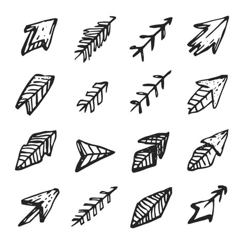 Hand Drawn Arrow Set Collection 40743325 Vector Art At Vecteezy