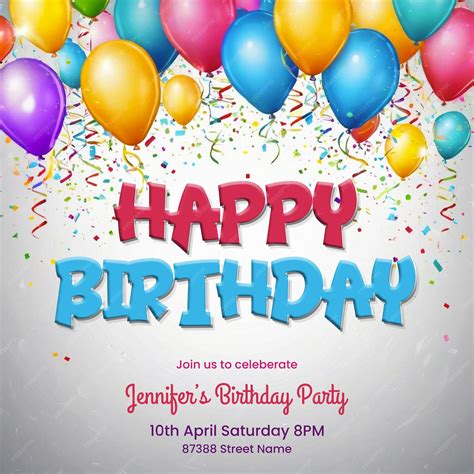 Plantilla De Póster De Cumpleaños Feliz Con Un Tema De Celebración