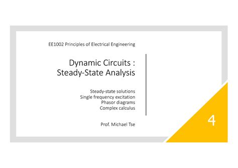 dynamic circuits steady state ee1002 principles of electrical