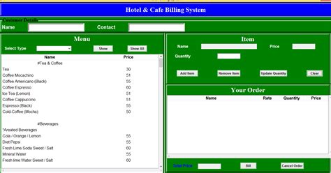 Hotel Billing System Using Tkinter In Python Free Source Code Sourcecodester