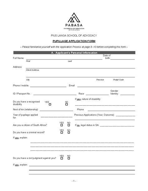 Pabasa Pupillage Application Form 2024 Pius Langa School Of Advocacy