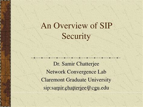 PPT An Overview Of SIP Security PowerPoint Presentation Free Download ID