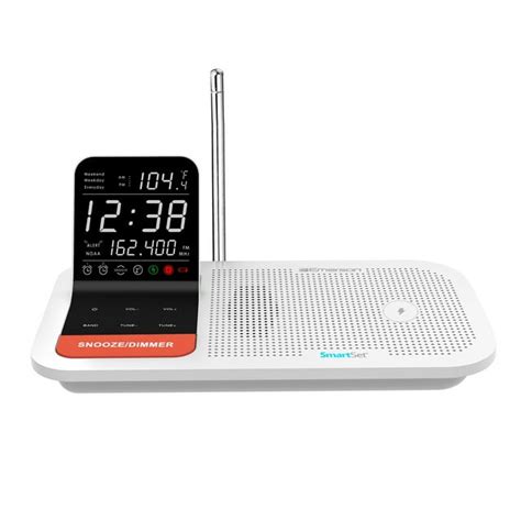 Emerson Smartset Alarm Clock With Weather Band 15w Wireless Charger