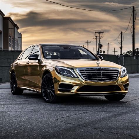 Golden Mercedes Benz Maybach