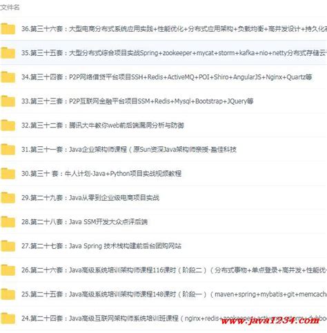36套java技术提升及架构精华课 视频教程 下载java知识分享网 免费java资源下载