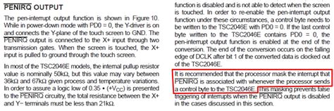 TSC2046E PENIRQ Operation And Capacitor Of X Y Line Data Converters Forum Data Converters