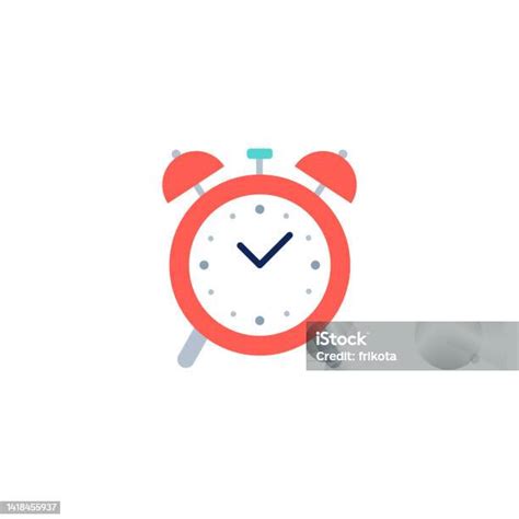 알람 시계 미니멀리스트 아이콘입니다 다채로운 채워진 픽토그램 데스크톱 시계 일찍 일어나고 타이머 일정의 개념 벡터 일러스트 레이