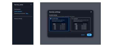 Density Settings Cloudscape Design System
