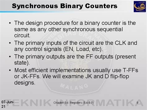 Counters Overview Ripple Counter Synchronous Binary Counters Design
