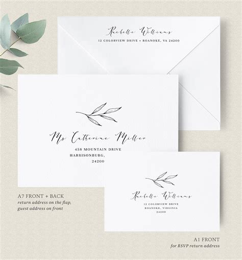 Envelope Addressing Template Modern Calligraphy Envelope Etsy