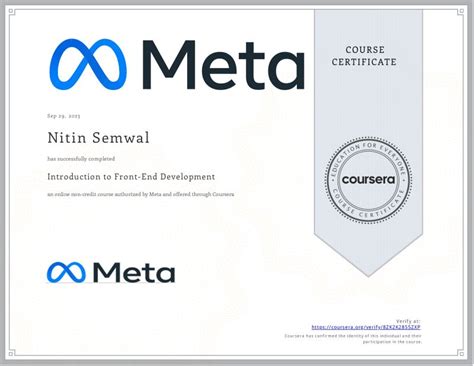 Completed Front End Course With 99 Nitin Semwal Posted On The Topic Linkedin