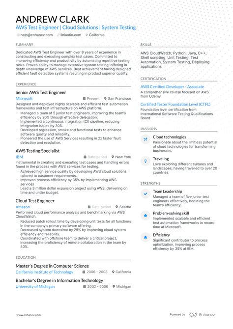 10 Aws Testing Resume Examples And Guide For 2025