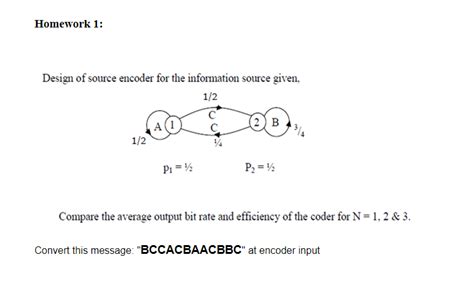 solved homework 1 design of source encoder for the