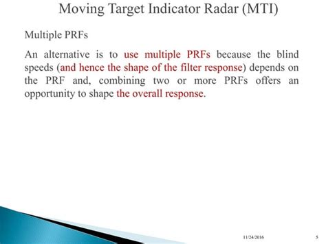 Moving Target Indicator Radar Mtipart2 Ppt