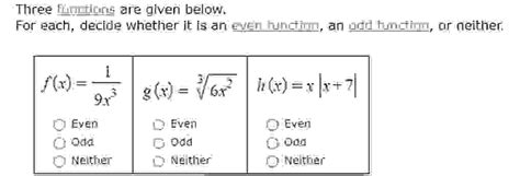 Solved Three Functions Are Given Below For Each Decide