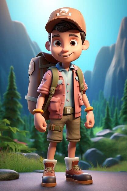 Premium Photo Cartoon Scout 3d Character