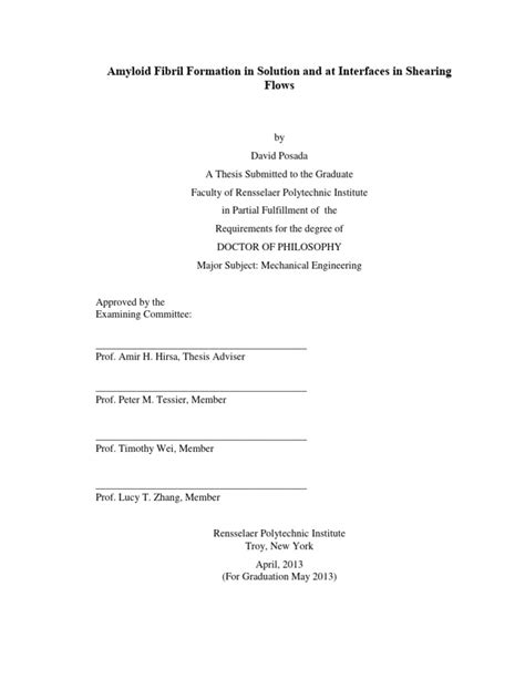 Posada Amyloid Fibril Formation In Solution And At Interfaces In Shearing Flows Pdf