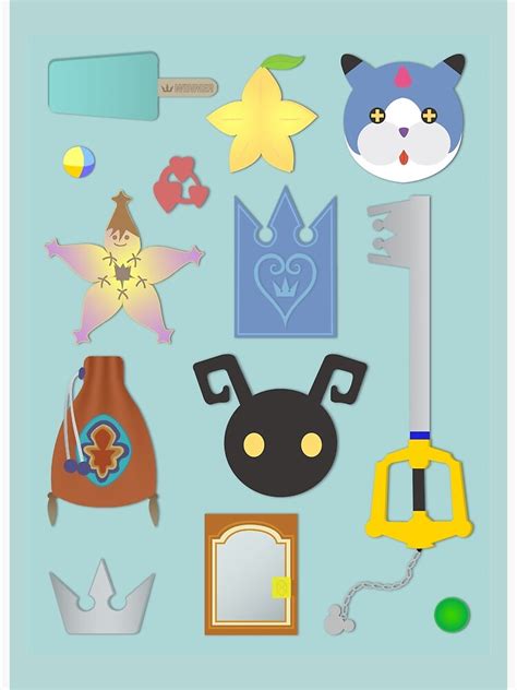 Kingdom Hearts Icons Art Board Print For Sale By Elizabethpeckk