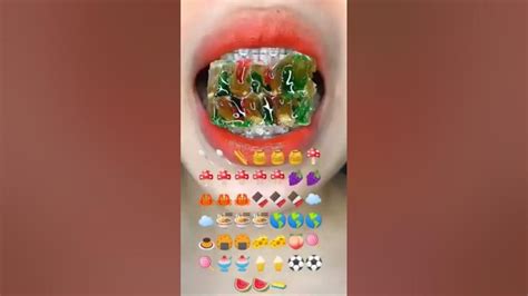Satisfying Asmr Eating Emoji Youtube