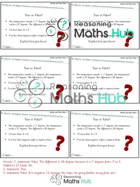 Use Negative Numbers In Context And Calculate Intervals Across Zero Master The Curriculum
