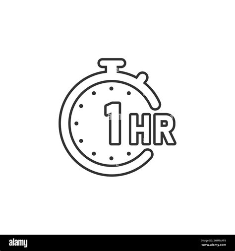 1 Hour Clock Icon In Flat Style Timer Countdown Vector Illustration On Isolated Background
