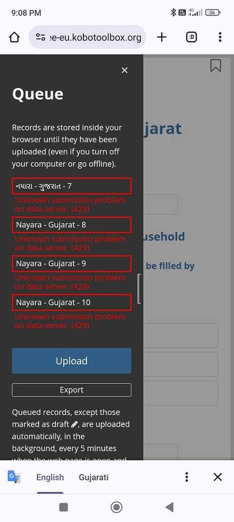 Unknown Submission Problem On Data Server 429 Data Collection