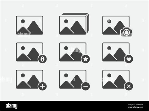 Set Of Image Gallery Icons Vector Collection Digital Photo Album