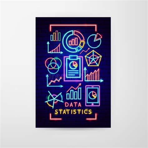 Data Statistics Neon Flyer Stock Illustration Illustration Of