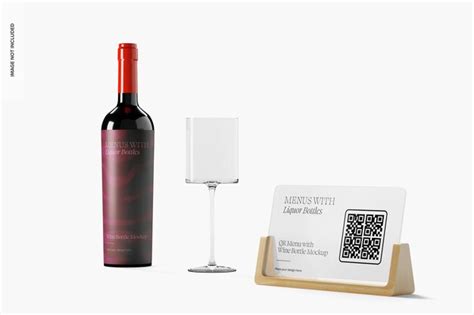 Premium Psd Qr Menu With Wine Bottle Mockup Right View