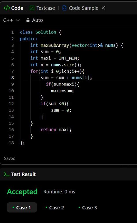 Vansh Sethi On Linkedin Dsa Datastructures Algorithms Kadanesalgorithm Codingjourney