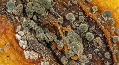 Moldy Fruit Showing The Decomposition Process Stock Illustration