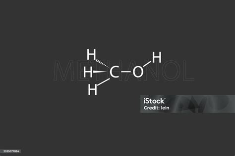 Methanol Molecular Skeletal Chemical Formula Stock Illustration