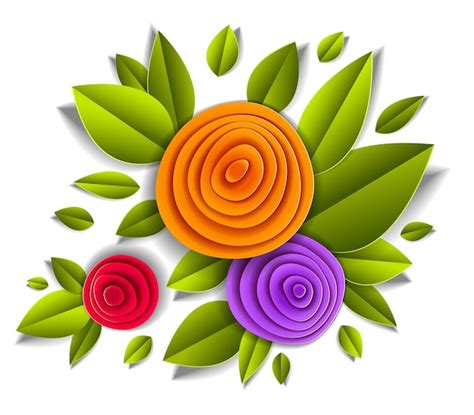 Premium Vector Flowers And Leaves Beautiful Design Vector