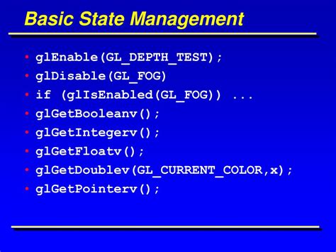 Ppt State Management And Drawing Geometry Objects Opengl Book Ch 2