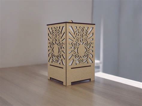 Laser Cut Wooden Led Light Box Cdr Dxf File Free Download Vecty