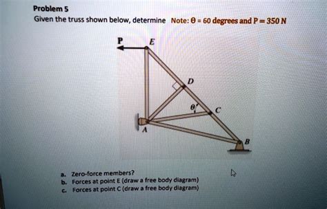 SOLVED Problem 5 Given the truss shown below determine Note Î