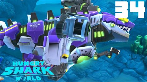 Hungry Shark World Gameplay Walkthrough Part 34 Mecha Sharkjira