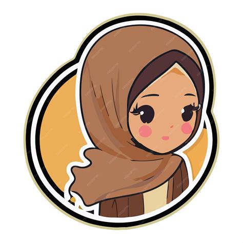 Premium Vector Cute Hijabi Girl Cartoon Style Vector Illustration