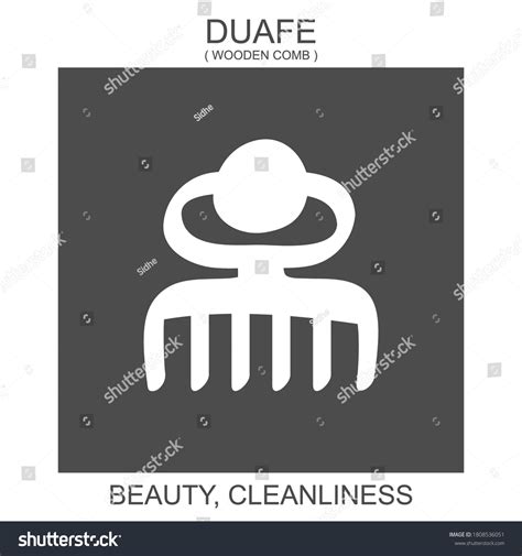 Vektor Stok Vector Icon African Adinkra Symbol Duafe Tanpa Royalti