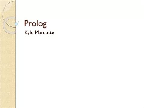PPT Prolog PowerPoint Presentation Free Download ID