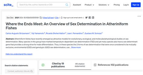 Where The Ends Meet An Overview Of Sex Determination In Atheriniform