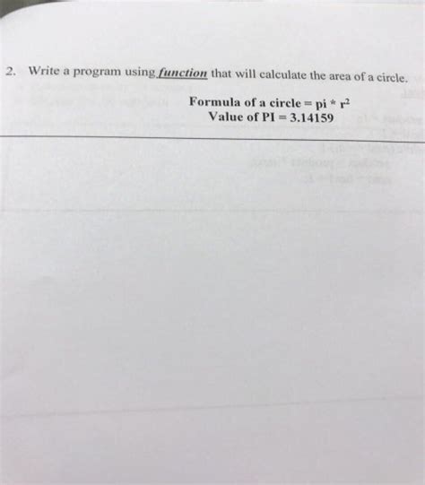 Solved Write A Program Using Function That Will Calculate Chegg Com