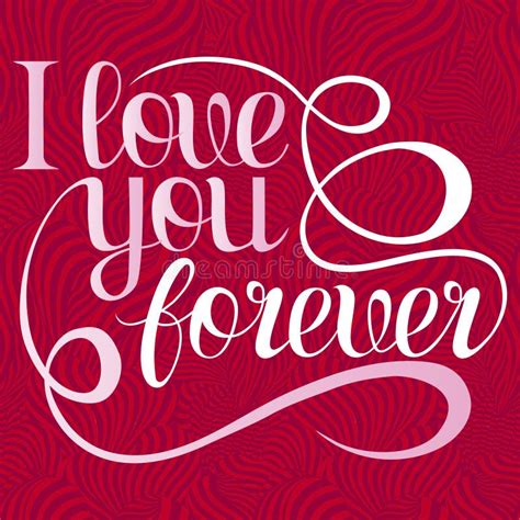 Valentines Day Lettering I Love You Forever Design Elements For