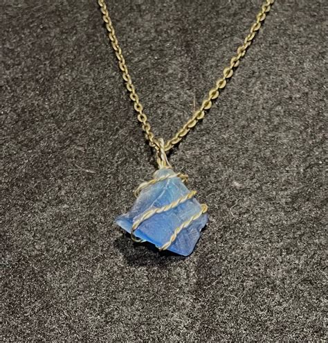 Antique Gold Sea Glass Pendant Etsy