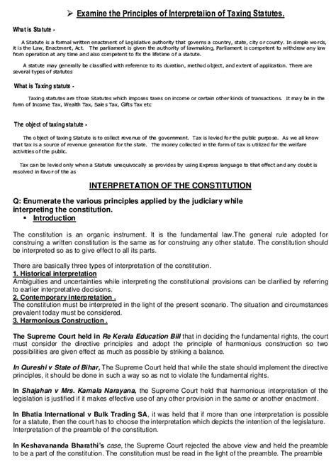 Doc Interpretaion Of Statutes Notes