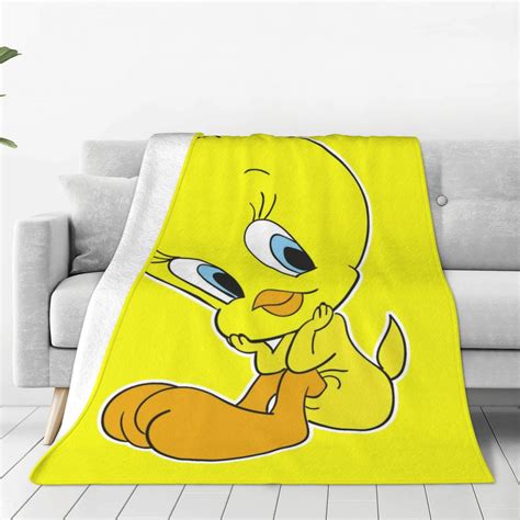 Tweety Bird Bed Blanket Fleece Throw Blankets Sofa Plush Soft Blankets
